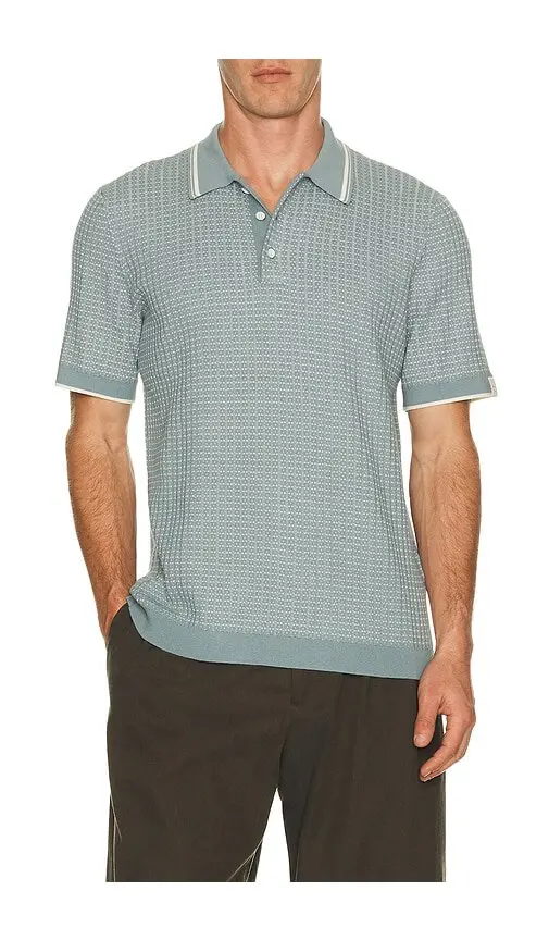 Rag & Bone Harvey Rib Polo In Grey - Steel