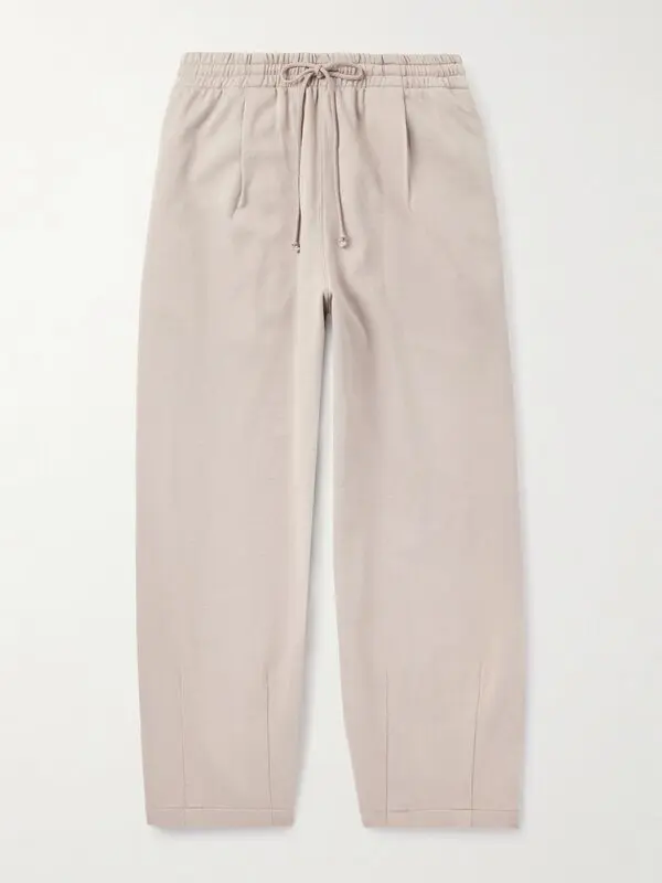 STORY MFG. Geo Wide-leg Organic Cotton-jersey Sweatpants - Gray