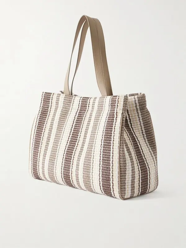 Brunello Cucinelli Striped Raffia Tote