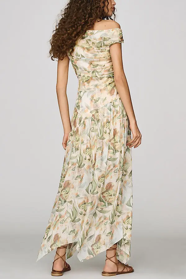 ELLIATT Thalia Off-shoulder Mesh Midi Dress