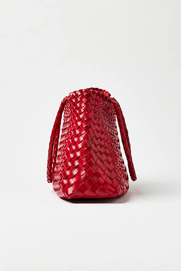 Anthropologie Calla Large Woven Satchel Bag - Red