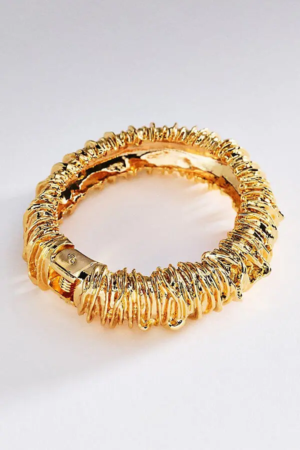 Anthropologie Textured Statement Cuff Bracelet - Gold