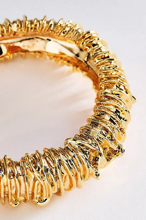 Anthropologie Textured Statement Cuff Bracelet - Gold