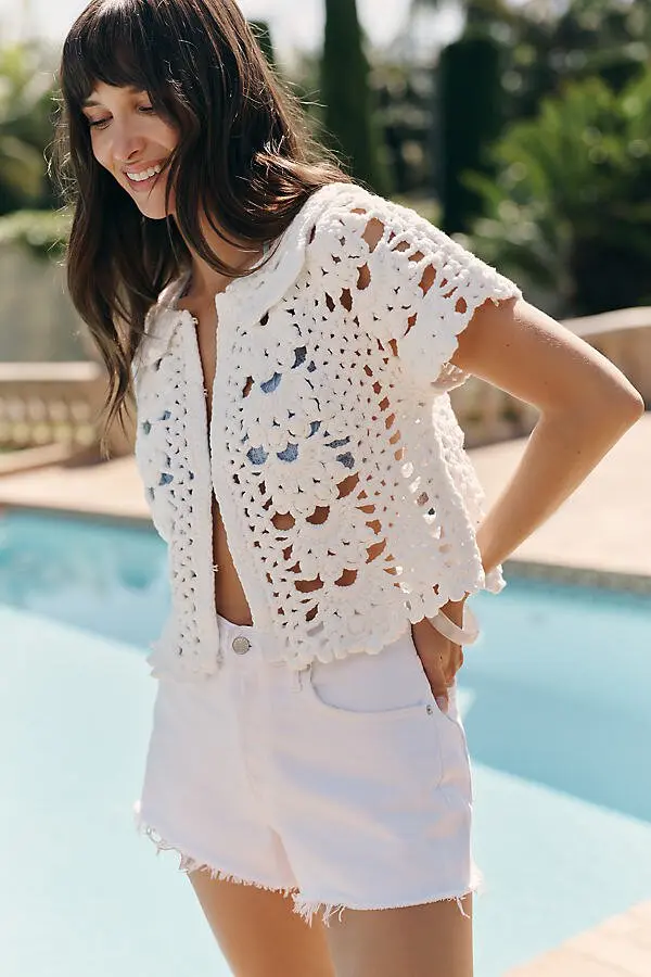 Endless Rose Crocheted Cropped Cardigan