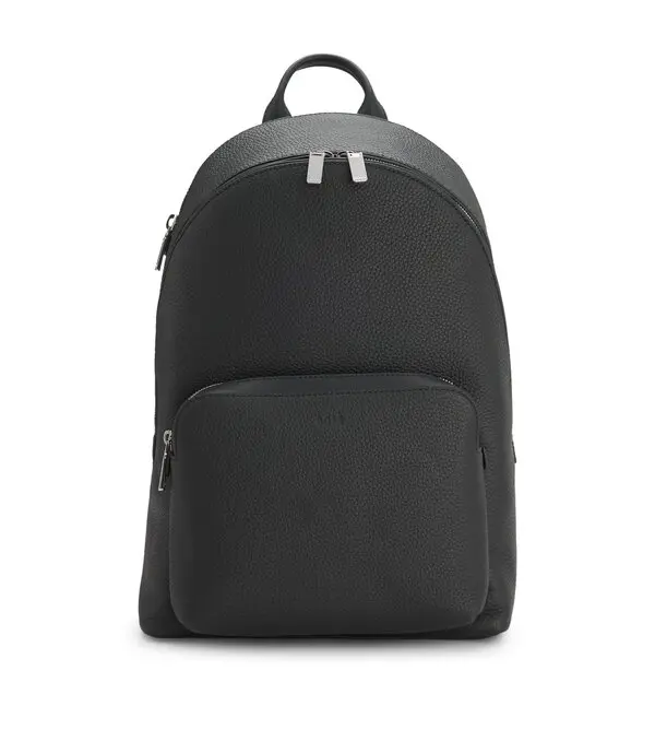 BOSS Emed-logo Backpack In Italian Leather - Black
