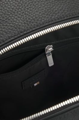 BOSS Italian Leather Backpack With Laptop Compartment