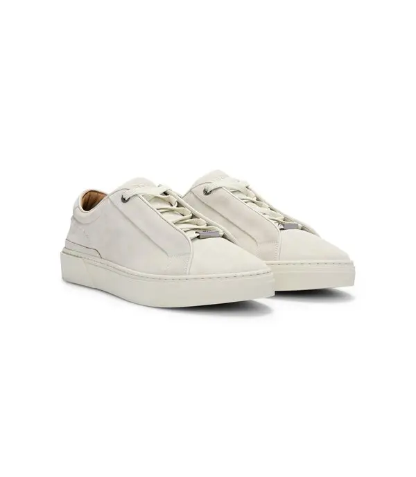 BOSS Gary Trainers In Suede - White