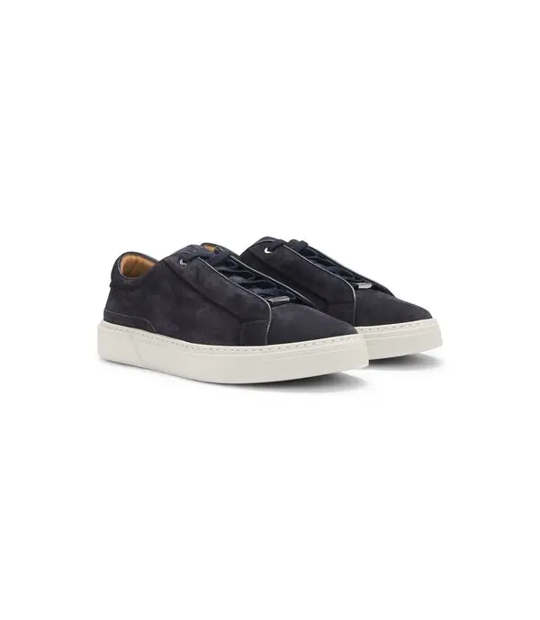 BOSS Gary Trainers In Suede - Dark Blue
