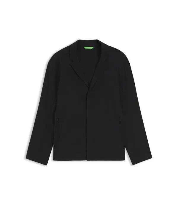 BOSS Regular-fit Water-repellent Stretch Jacket With Zippered Pockets - Black