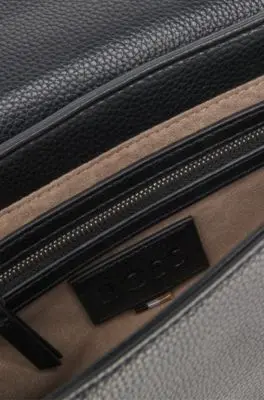 BOSS Grained Faux-leather Crossbody Bag With Double B Monogram