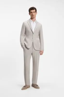 BOSS Slim-fit Shirt In Italian-made Performance-stretch Jersey - White