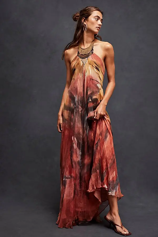 CECILIA DE BUCOURT Chains Maxi Dress - Sunset Pink