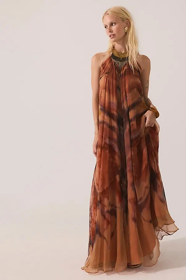 CECILIA DE BUCOURT Chains Maxi Dress - Sunset Pink