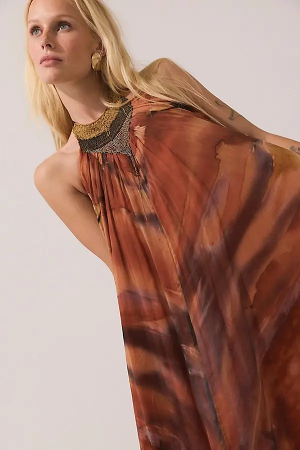 CECILIA DE BUCOURT Chains Maxi Dress - Sunset Pink