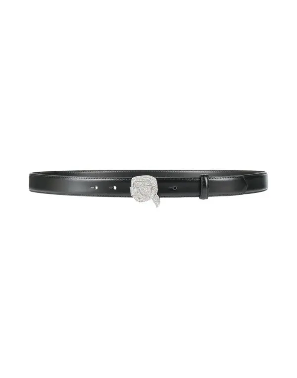 Karl Lagerfeld Leather Belt With Appliqués And Crystals