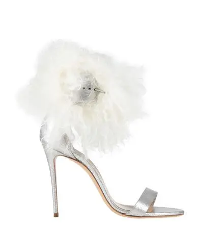 Casadei Leather And Shearling Sandals With Stiletto Heel