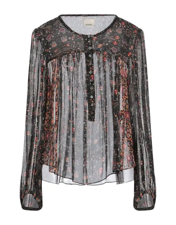 Isabel Marant Étoile Floral Print Crepe Long Sleeve Top