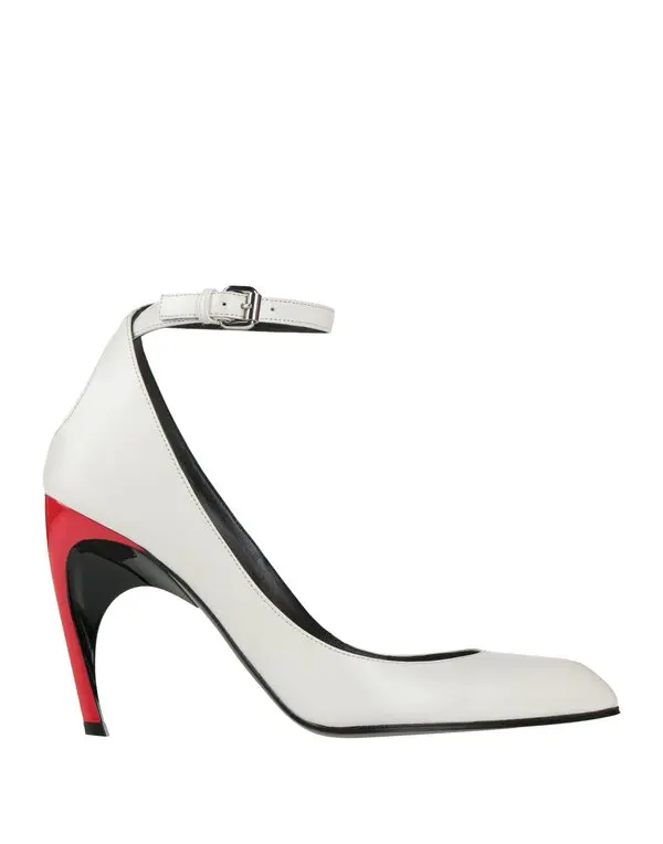 Alexander McQueen Two-tone Leather Pumps With Ankle Strap