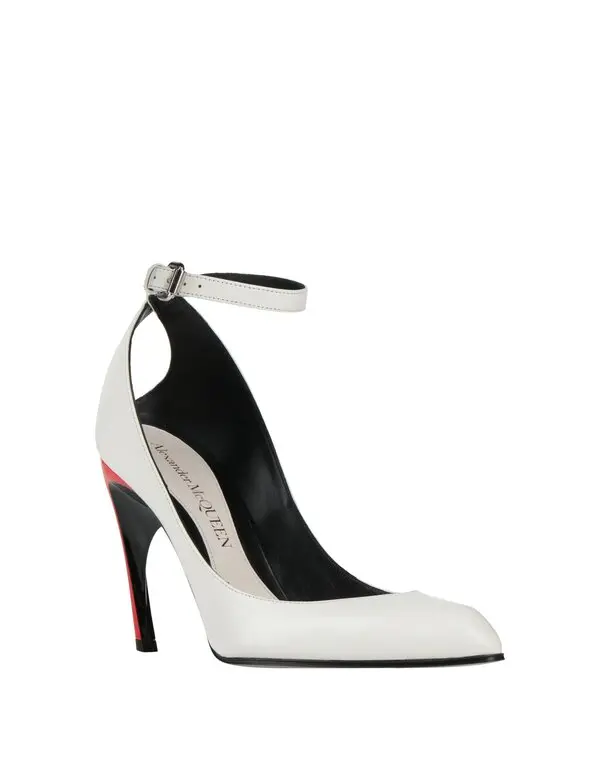 Alexander McQueen Two-tone Leather Pumps With Ankle Strap