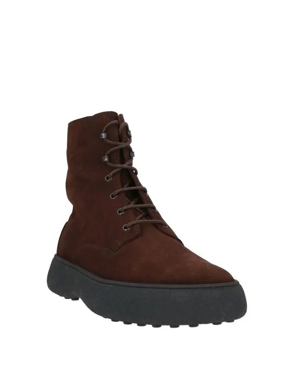 TOD'S Suede Lace-up Ankle Boots - Dark Brown