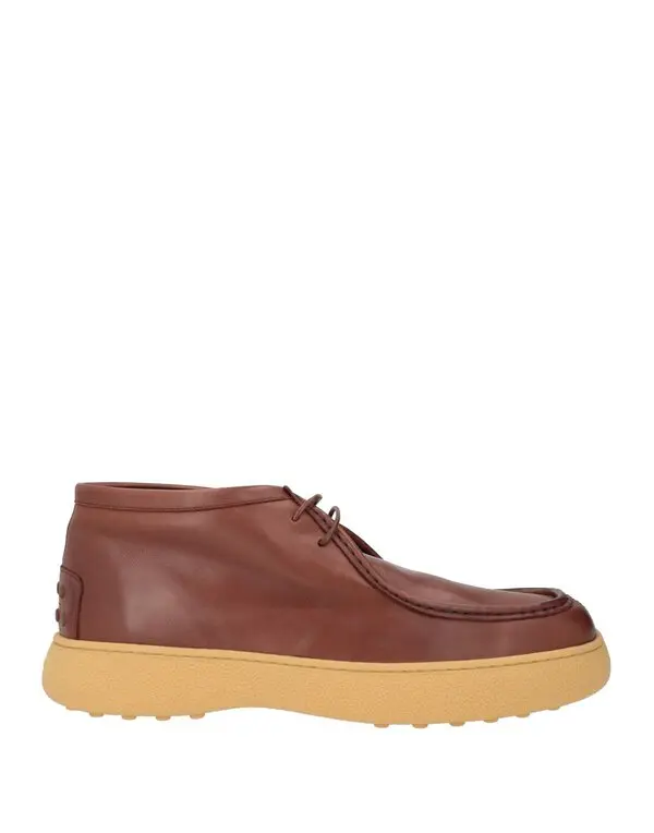 TOD'S Chocolate Leather Ankle Boots