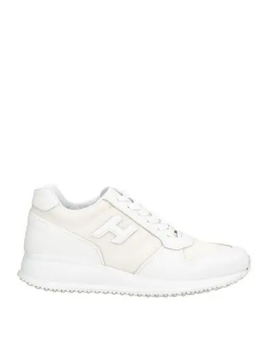 Hogan Sneakers Size Leather, Textile Fibers - White