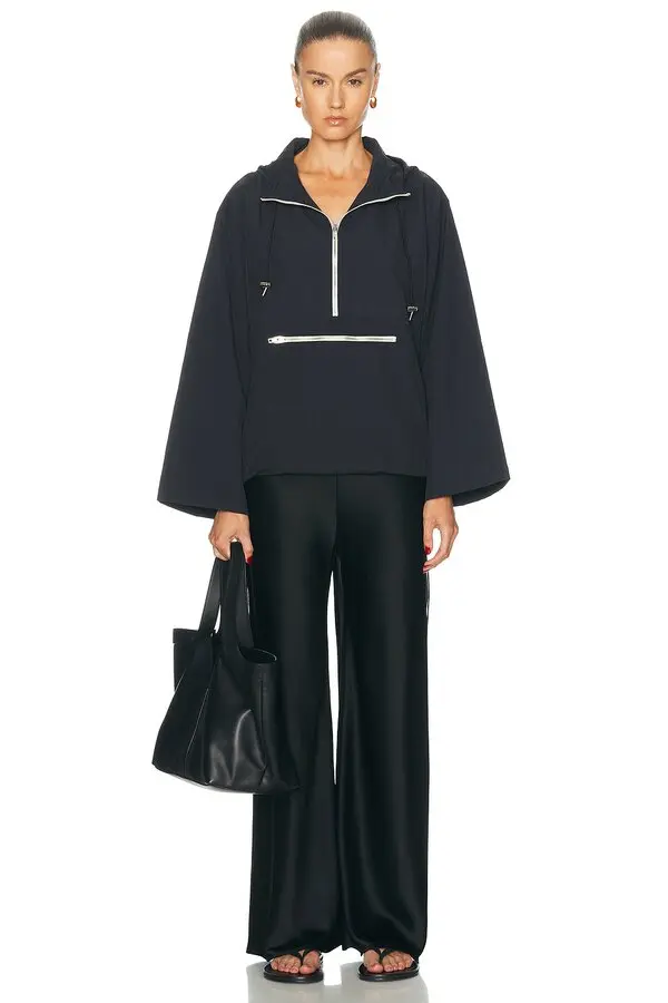 Donni. Nylon Anorak Jacket With Half Zip Closure