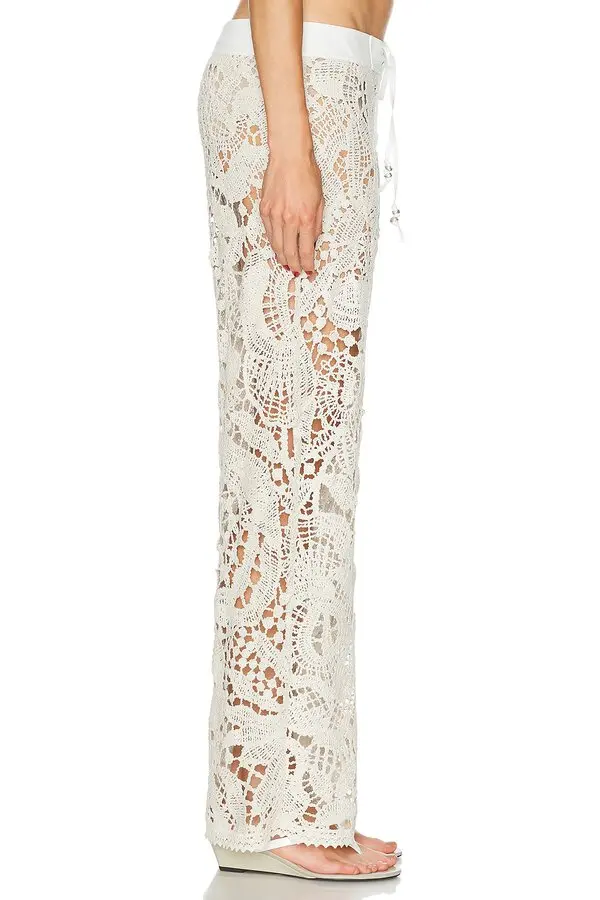 SIEDRES Leane Crochet Knit Lace-up Pant