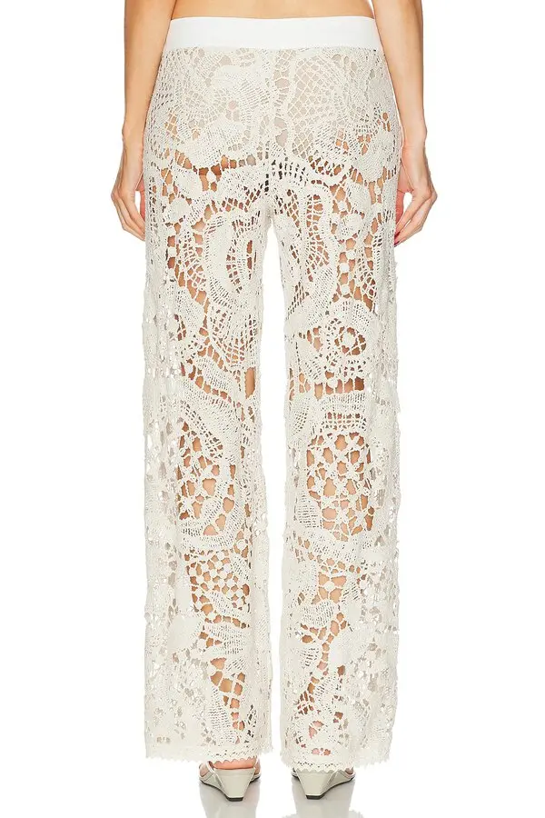 SIEDRES Leane Crochet Knit Lace-up Pant