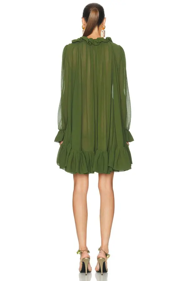 Saint Laurent Ruffled Chiffon Dress