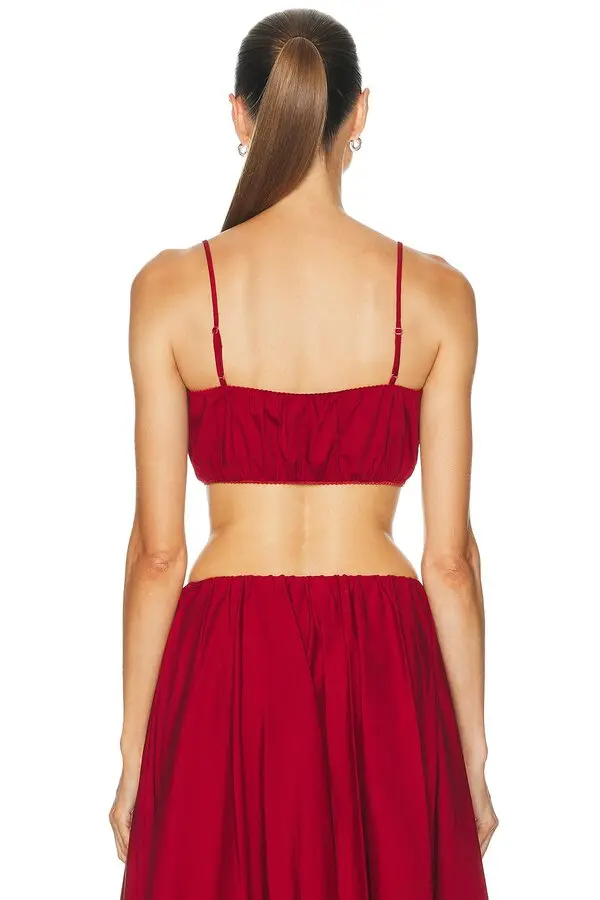 Staud Fiore Cropped Top With Adjustable Straps - Rouge