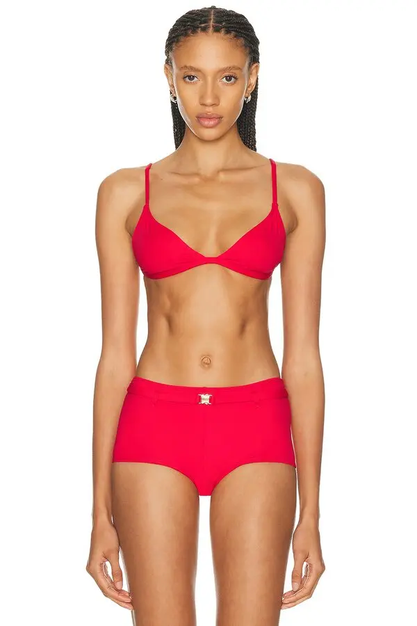 SKIMS Iconic Swim Triangle Bikini Top - Carmine