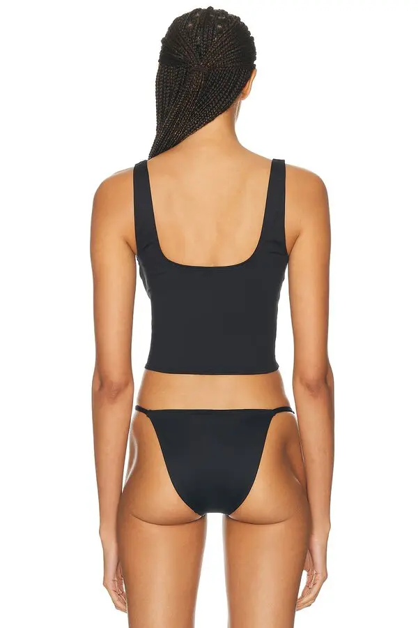 SKIMS Iconic Swim Tank Bikini Top - Obsidian