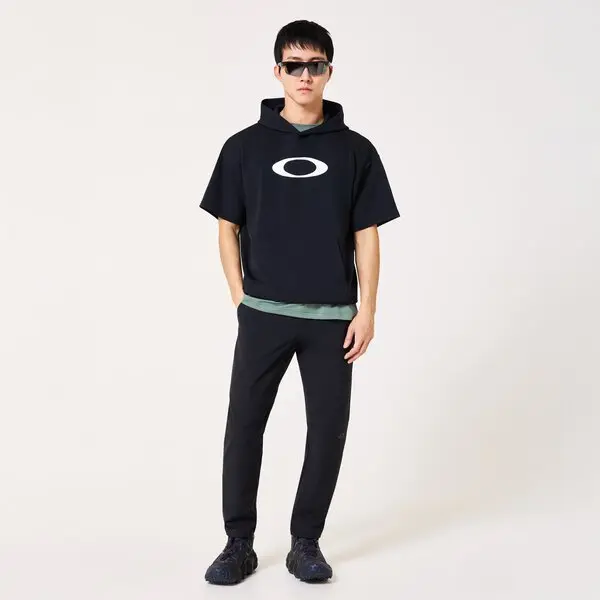 Oakley Enhance Qd Fleece Short Sleeve Hooded Pullover - Black