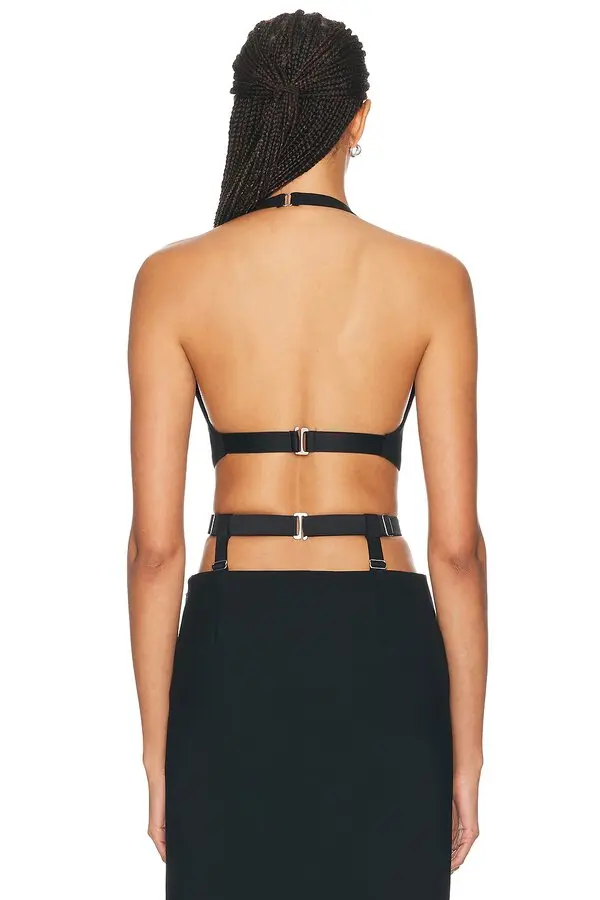 MUGLER One Shoulder Crop Top