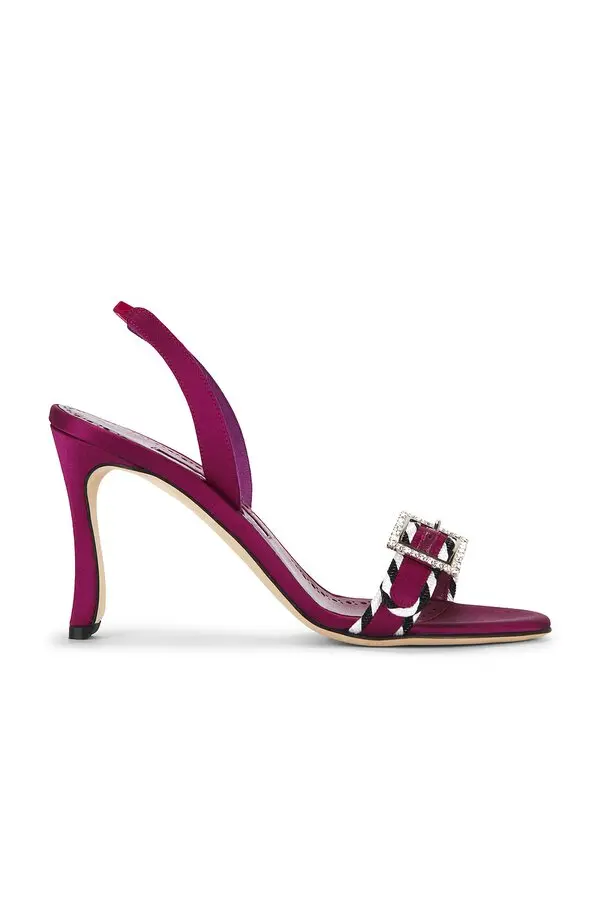 Manolo Blahnik Sumbasan 90 Sandal In Pink - Dark Pink