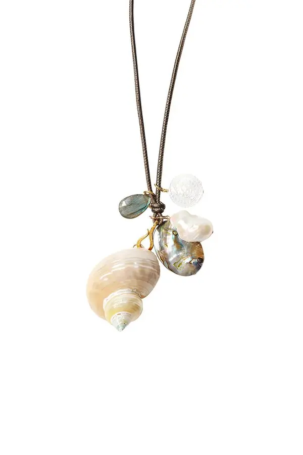 Chan Luu Mixed Media Shell Pendant Necklace