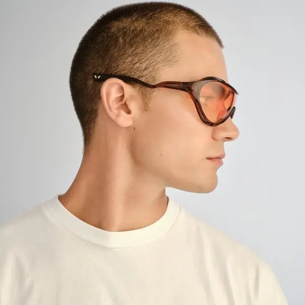 Le Specs Iris Oversized Wrap-around Sunglasses - Cocoa