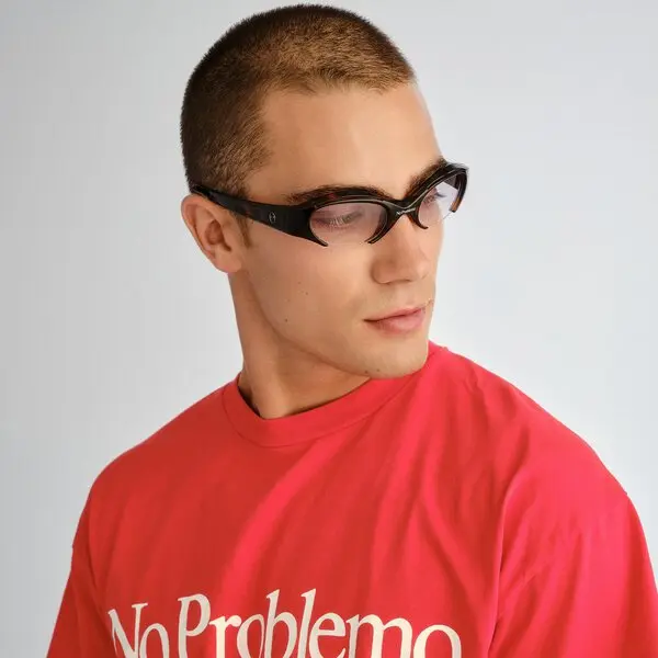 Le Specs Cyborg Oval Sunglasses With Frame