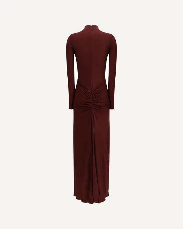 Alaïa Long Sleeve Draped Maxi Dress