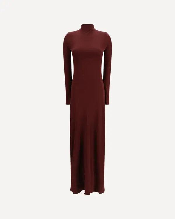 Alaïa Long Sleeve Draped Maxi Dress
