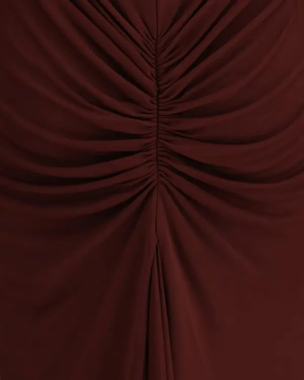 Alaïa Long Sleeve Draped Maxi Dress