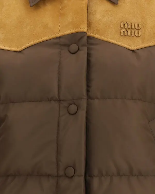 Miu Miu Logo Hooded Puffer Jacket