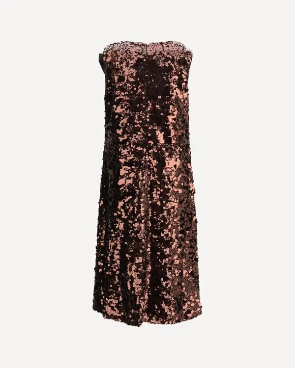 GANNI Sequined Midi Dress With Bows