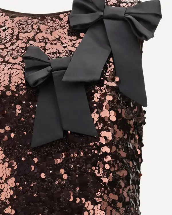 GANNI Sequined Midi Dress With Bows