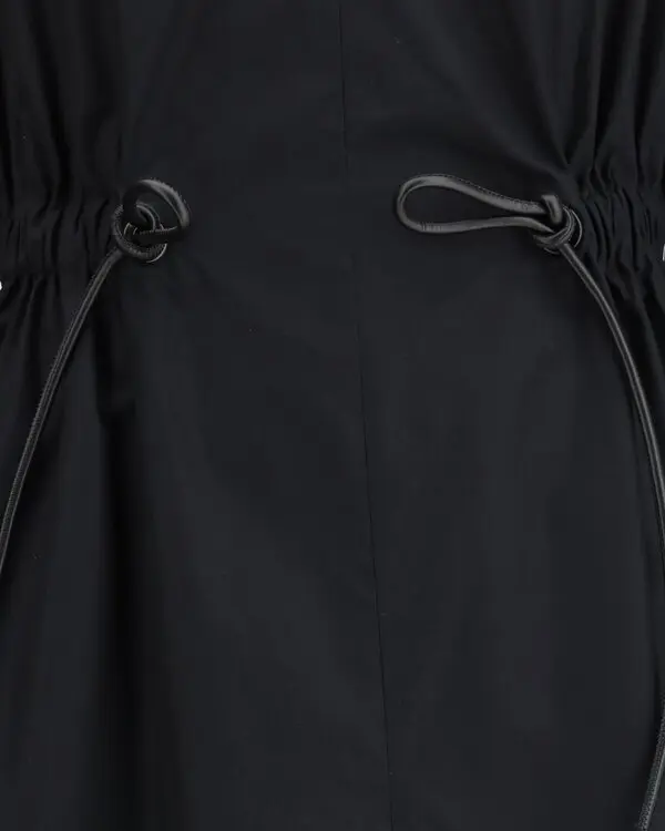 Max Mara Pedaggi Midi Dress In Cotton Poplin - Black