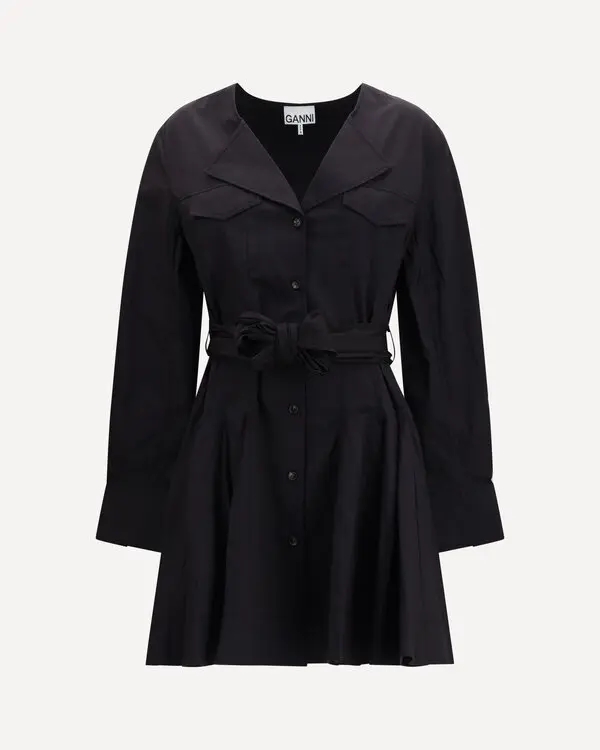 GANNI Belted Shirt Dress