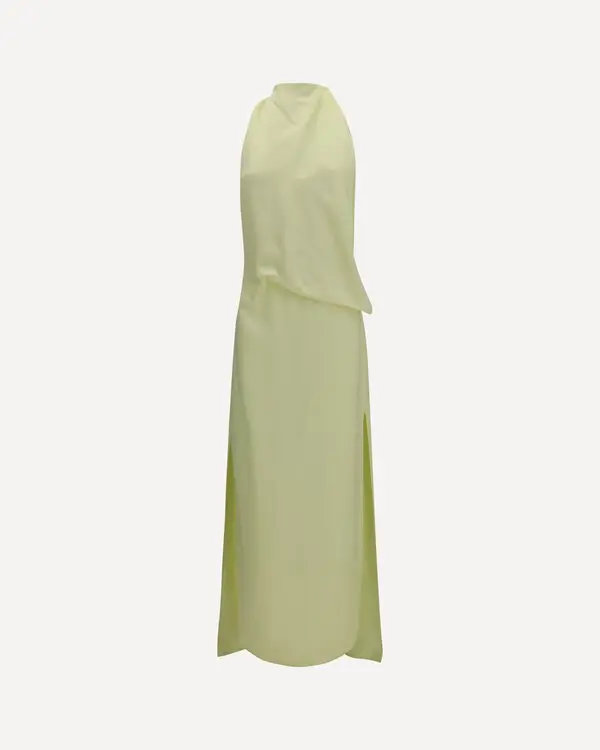 Max Mara Sportmax Dolmen Maxi Dress With Halter Neckline And Slits