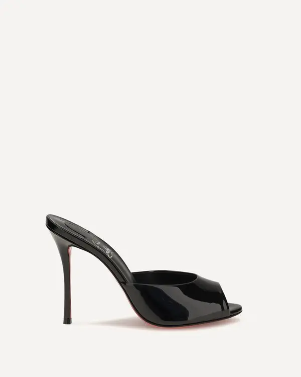 CHRISTIAN LOUBOUTIN Patent Leather Stiletto Sandals - Black