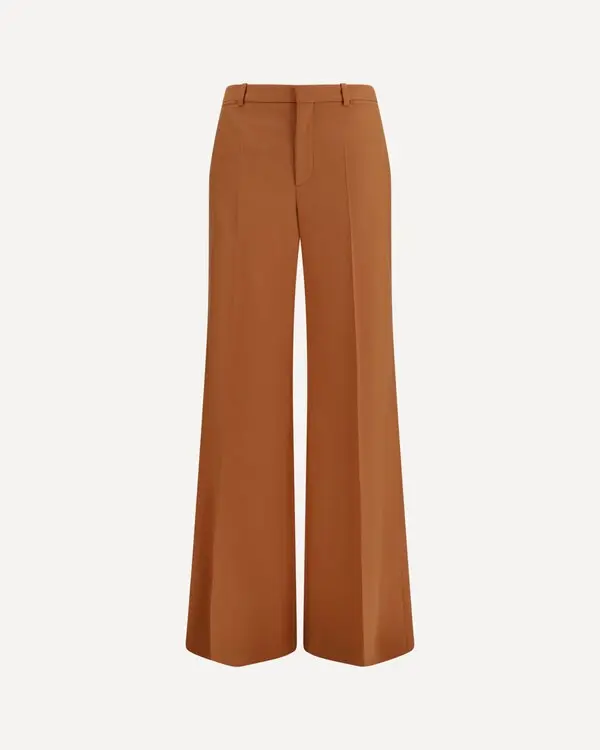 Chloé High-waisted Flared Cotton Pants